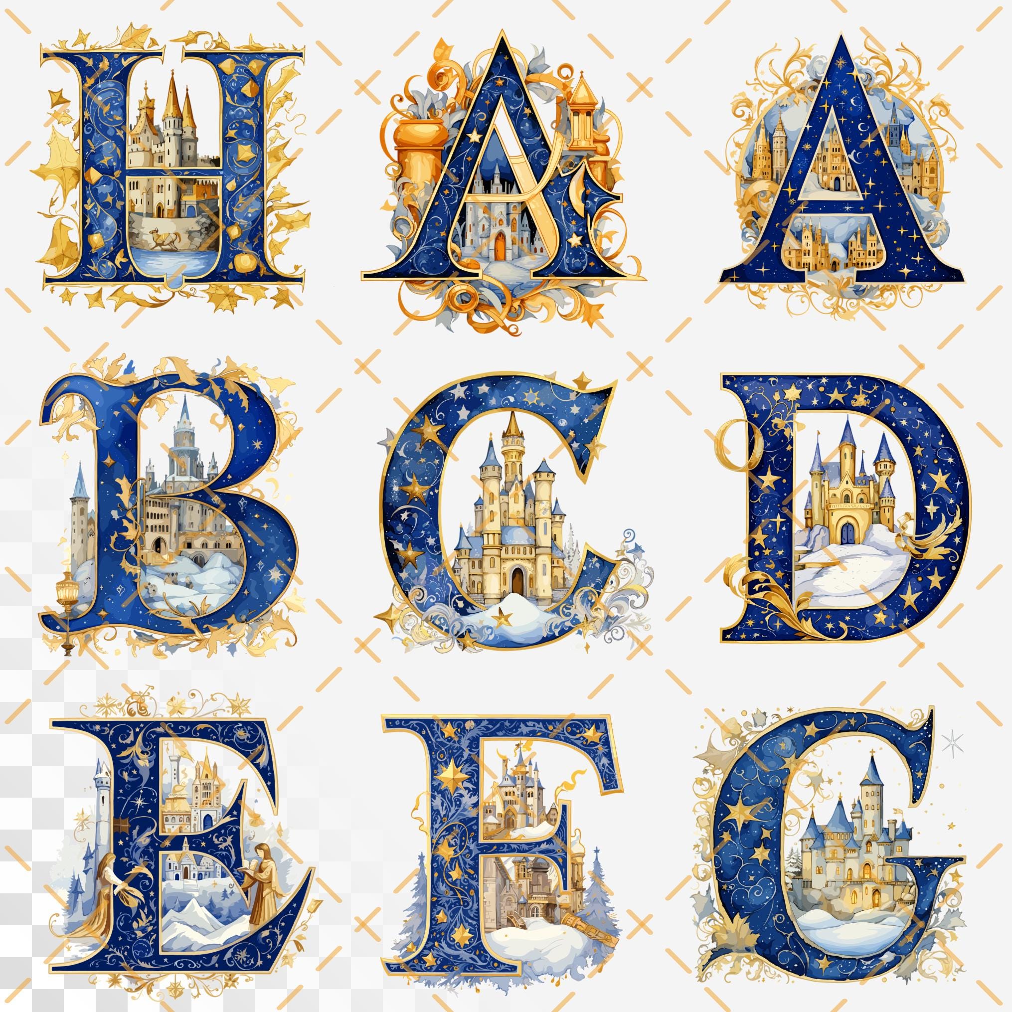 Winter Wonderland Alphabet | Christmas Clipart | Transparent PNG SVG ...