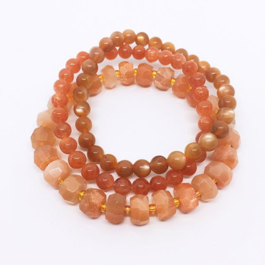 AAA Sunstone Bracelet, Sonnenstein Armband, Bracelet De Pierre De ...