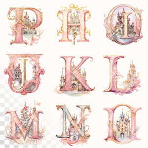 Fairytale Princess Castle Alphabet | Transparent PNG SVG | Fancy ...