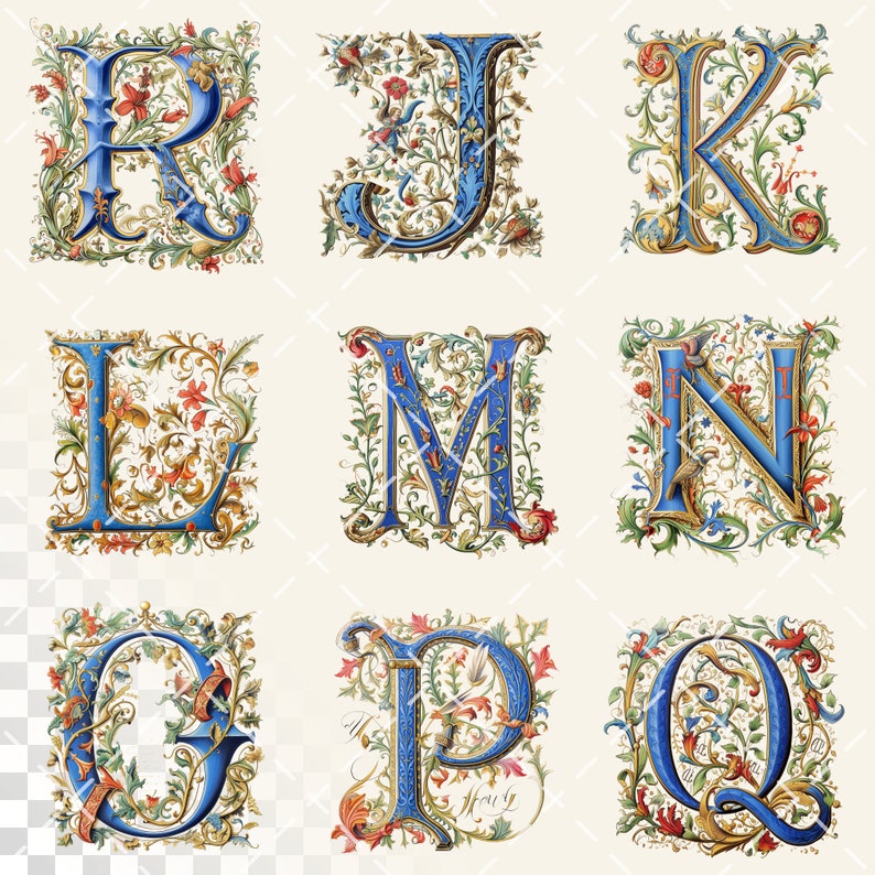 Hours of Mary of Burgundy Alphabet Transparent PNG Late Medieval ...
