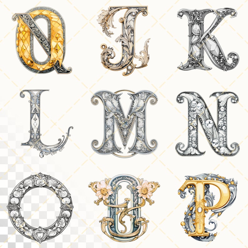 Diamond Alphabet Transparent PNG SVG Illuminated Letters April ...