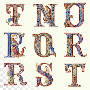 St. Albans Psalter Alphabet | Transparent PNG SVG | Early Medieval ...