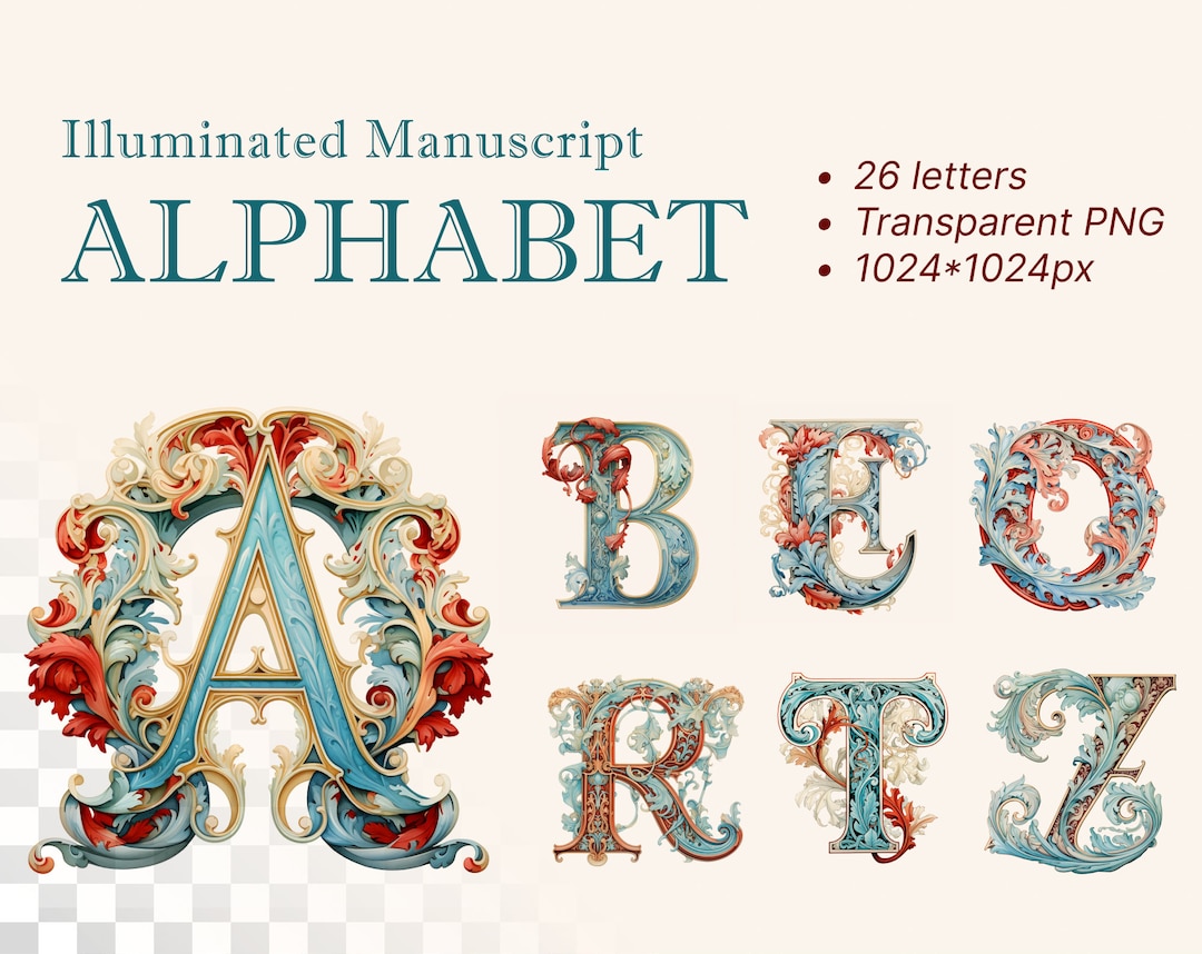 Ancient Patina Alphabet | Transparent PNG | Illuminated Manuscript ...