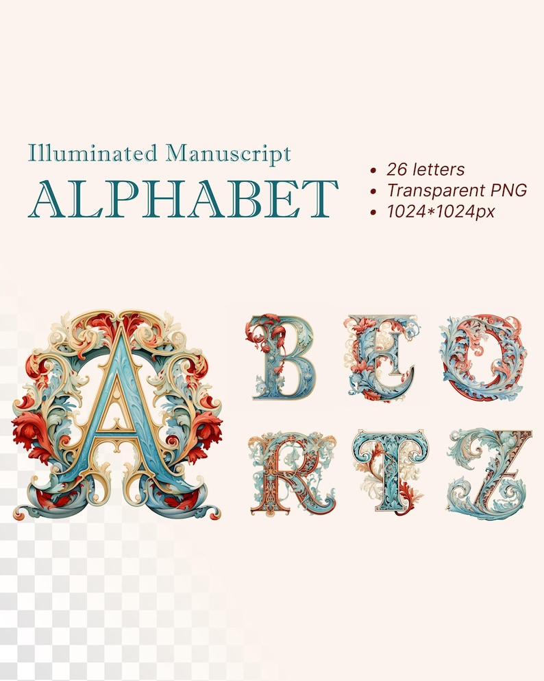 Ancient Patina Alphabet | Transparent PNG | Illuminated Manuscript ...