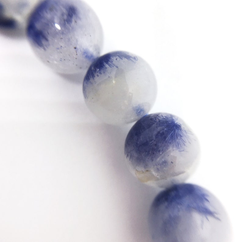 Blue Rutilated Quartz Bracelet, Rutilquarz Armband, Bracelet De Quartz ...
