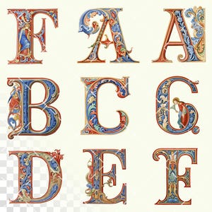 St. Albans Psalter Alphabet | Transparent PNG SVG | Early Medieval ...