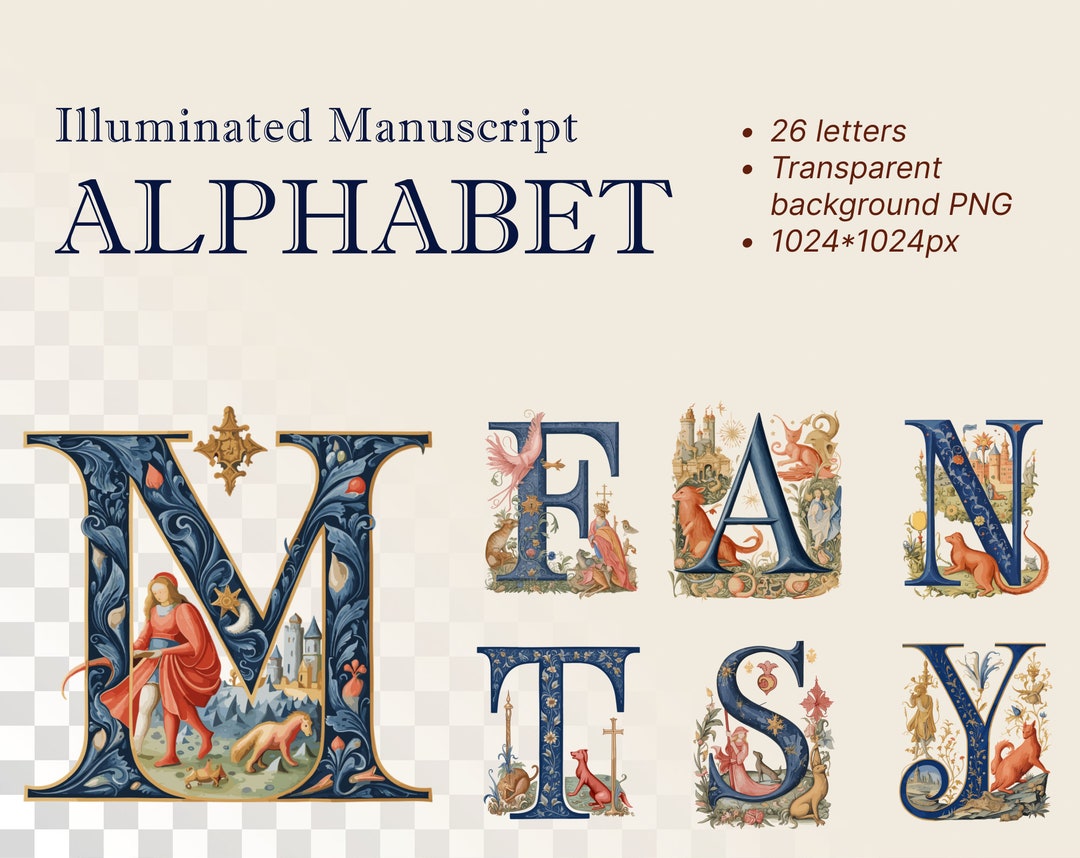 Medieval Castle Alphabet | Transparent PNG Download | Illuminated ...