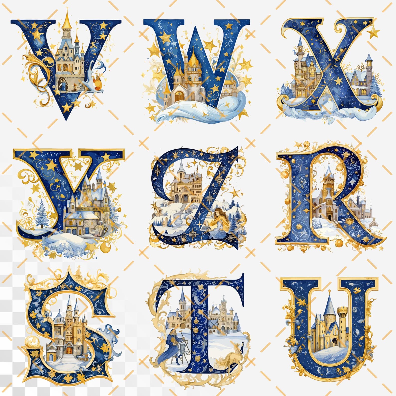 Winter Wonderland Alphabet | Christmas Clipart | Transparent PNG SVG ...