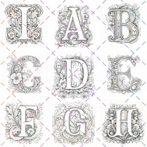 Medieval Coloring Alphabet | Illuminated Letters Coloring Pages ...