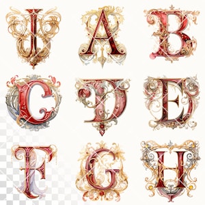 Ruby Alphabet | Transparent PNG SVG | Illuminated Letters | July ...