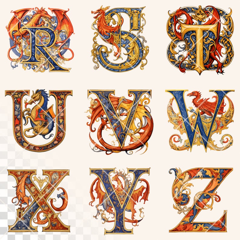 Paquete de alfabeto de dragón / Descargar PNG transparente / Letras ...