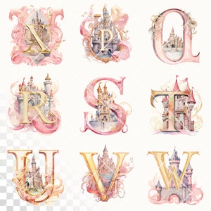 Fairytale Princess Castle Alphabet | Transparent PNG SVG | Fancy ...