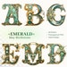 Emerald Alphabet | Transparent PNG SVG | Illuminated Letters | May ...