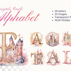 Fairytale Princess Castle Alphabet | Transparent PNG SVG | Fancy ...