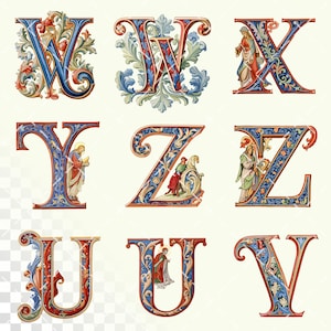 St. Albans Psalter Alphabet | Transparent PNG SVG | Early Medieval ...