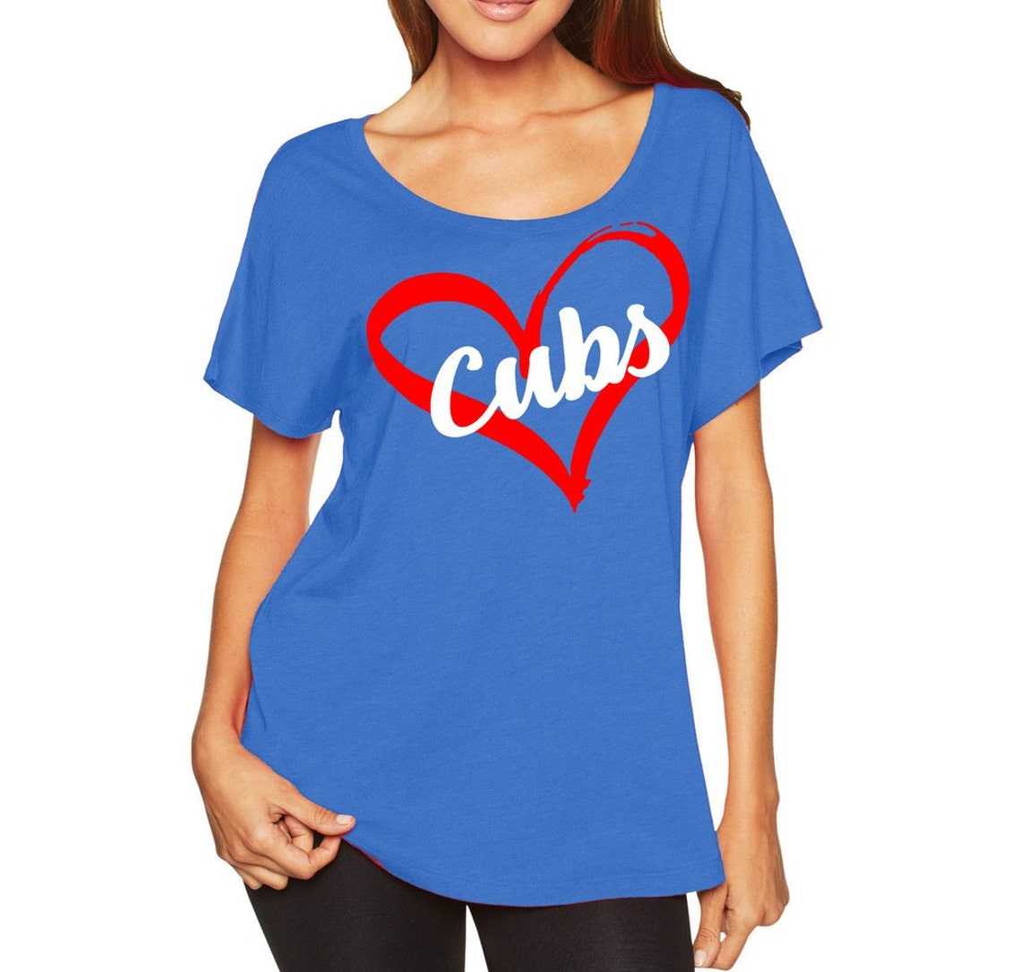 Chicago Cubs Heart Scoop Neck - Etsy