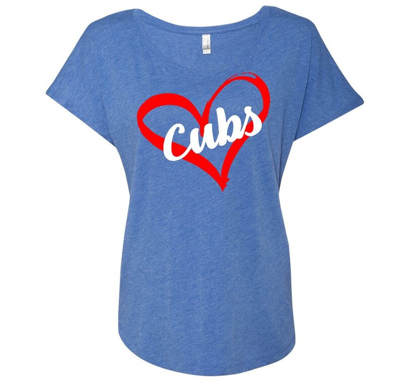 Chicago Cubs Heart Scoop Neck - Etsy