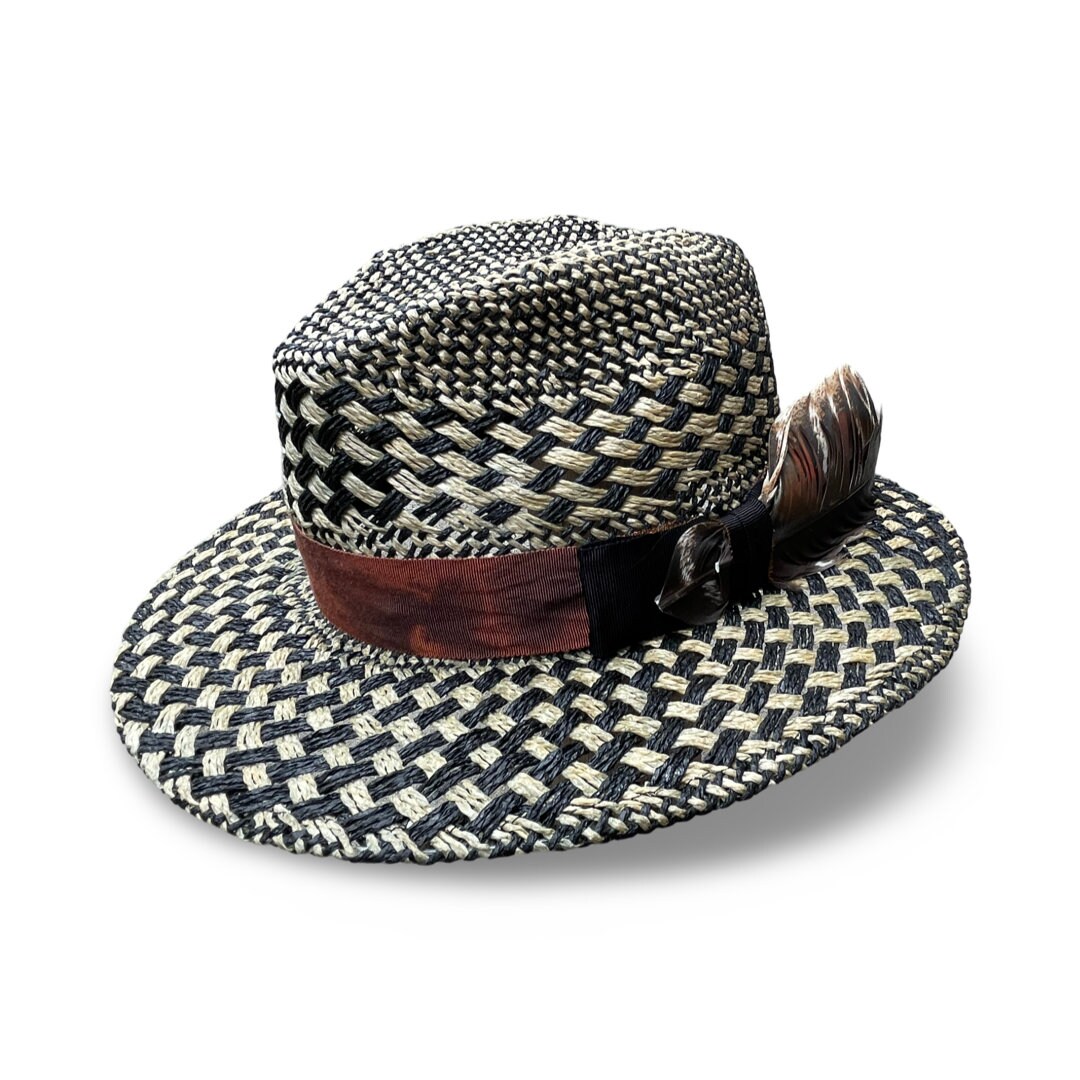 Graphic Straw Fedora. This Hat is Part of Our Sample Sale and is One of ...