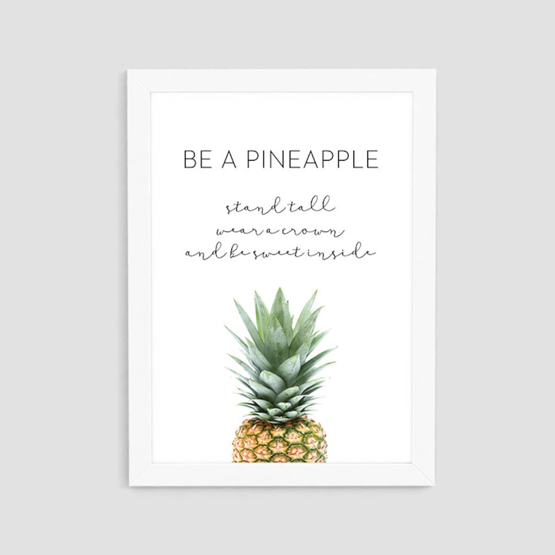 Be a Pineapple Print Pineapple Wall Art Pineapple Quote - Etsy