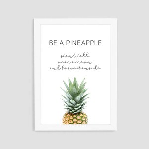 Be a Pineapple Print, Pineapple Wall Art, Pineapple Quote Printable ...