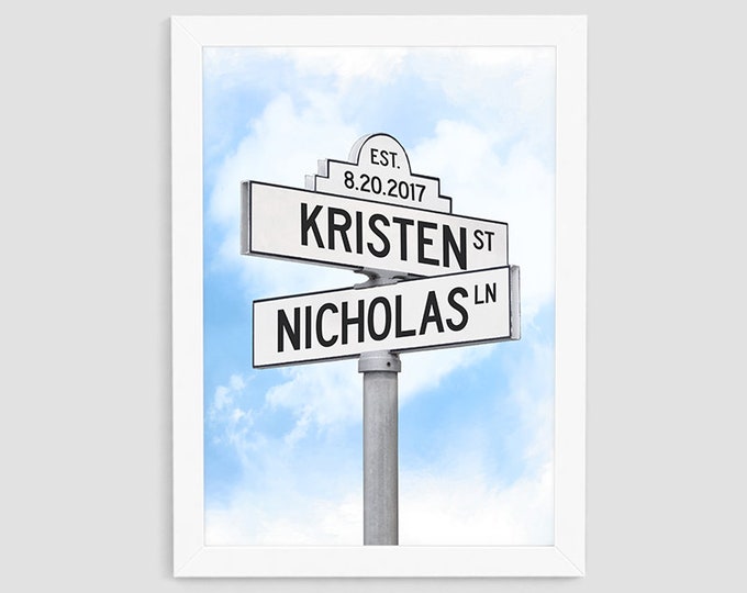 Personalized Intersection Street Sign, Custom Street Sign Printable ...