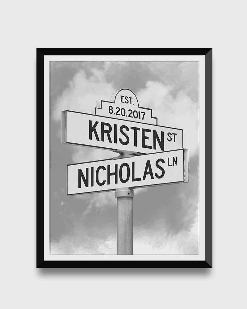 Personalized Intersection Street Sign, Custom Street Sign Printable ...