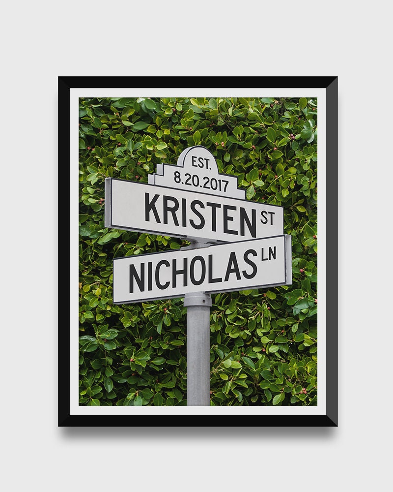 Personalized Intersection Street Sign, Custom Street Sign Printable ...