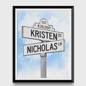 Personalized Intersection Street Sign, Custom Street Sign Printable ...