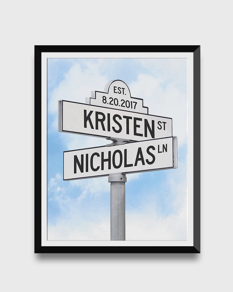 Personalized Intersection Street Sign, Custom Street Sign Printable ...