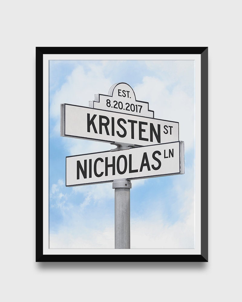 Personalized Intersection Street Sign, Custom Street Sign Printable ...