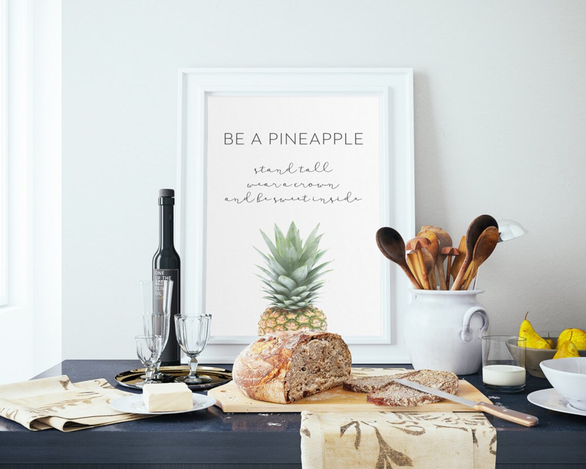 Be a Pineapple Print Pineapple Wall Art Pineapple Quote - Etsy