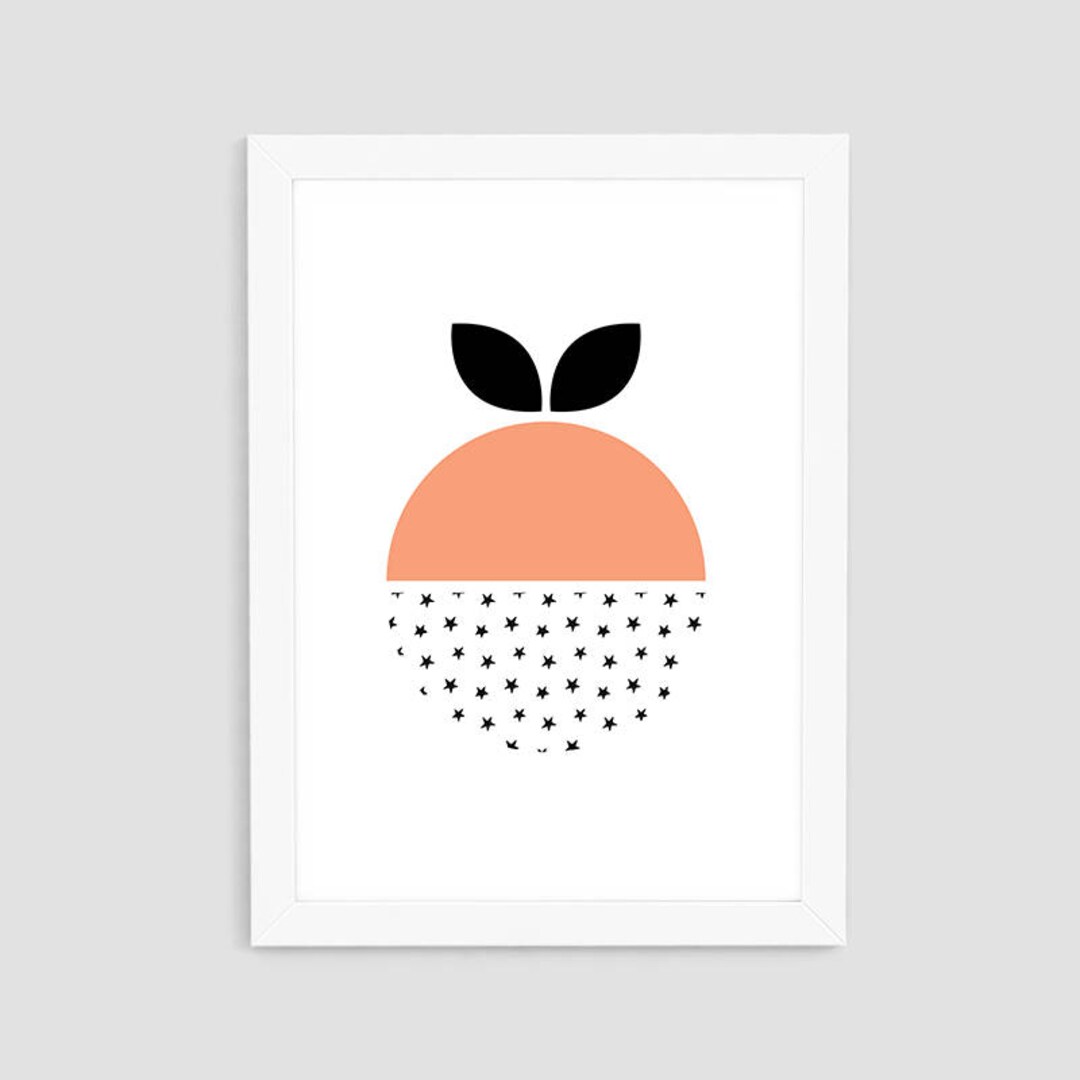 Orange Scandinavian Kid Printable, Orange Wall Print, Pattern Printable ...