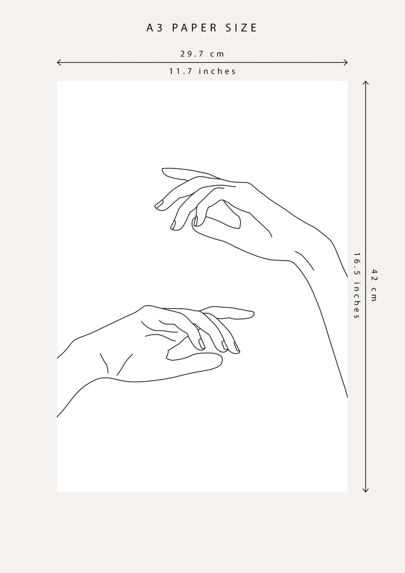 Art print minimal hands line drawing figurative - Etsy 日本