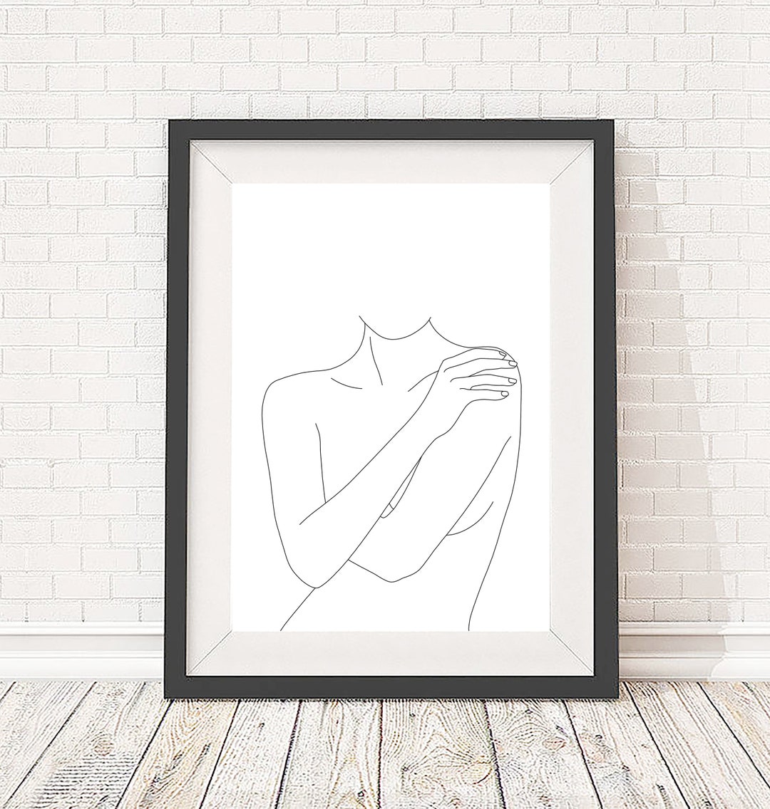 Minimalist Line Drawing Illustration, Black and White Simple Art Print ...