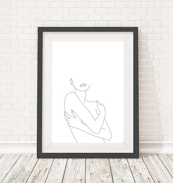 Minimal Line Drawing of Female Figure Figurative Art Print - Etsy
