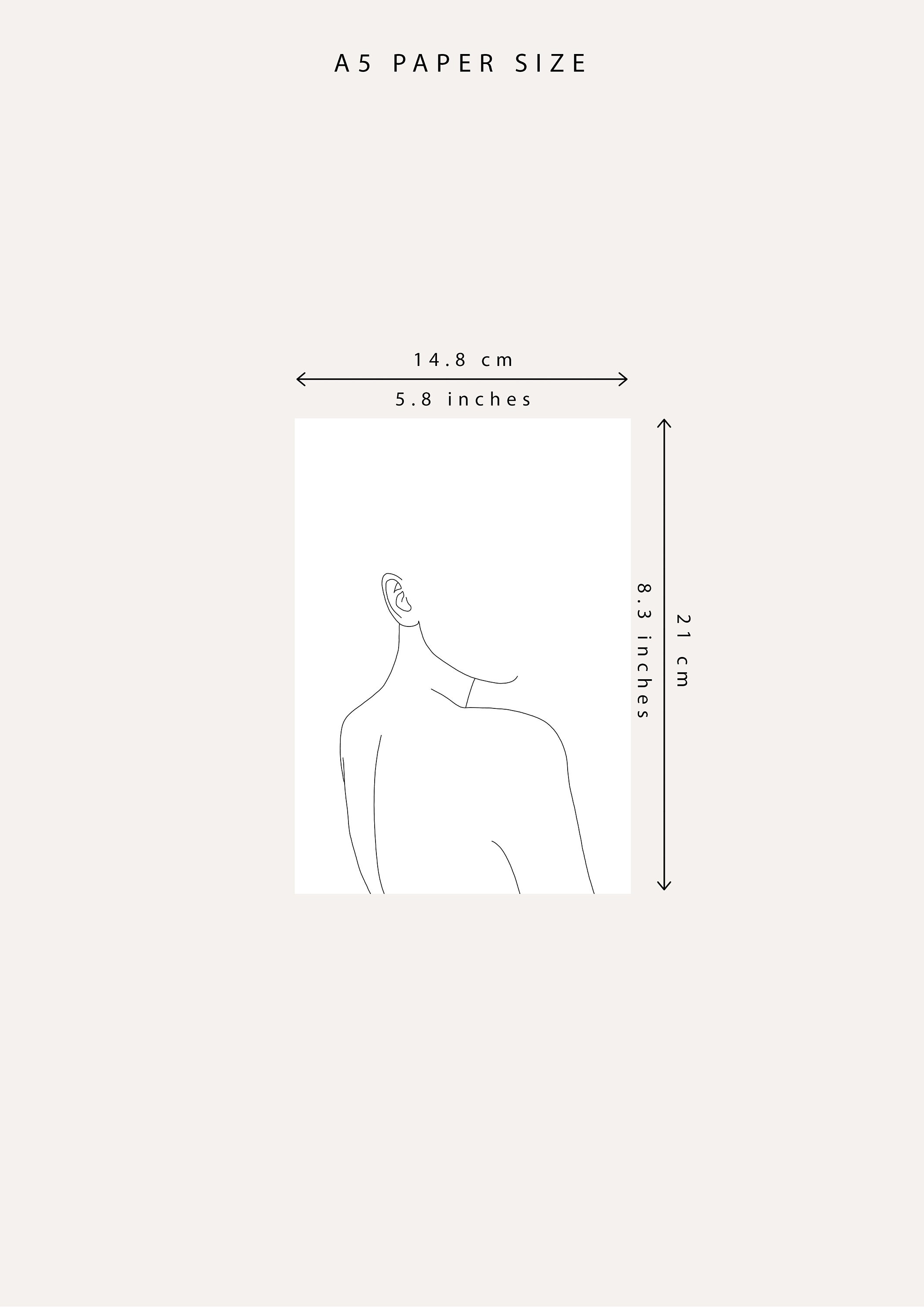 Framed or Unframed Minimal Line Drawing of Woman's Back, Figurative Art ...