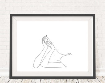 Minimal Line Drawing of Female Figure Figurative Art Print - Etsy