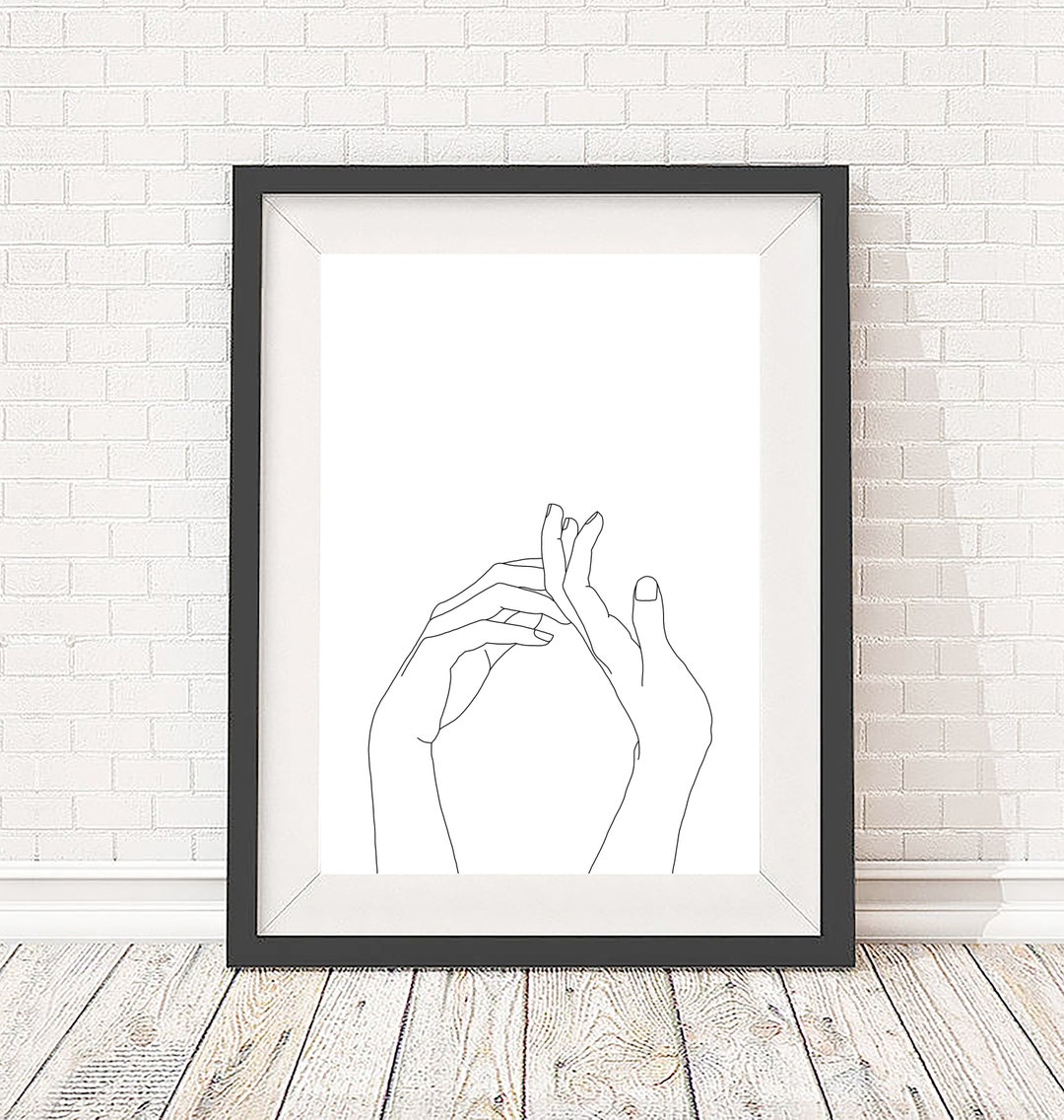 Minimal Hands Line Drawing, Minimal Art Print, Figurative Line Drawing ...