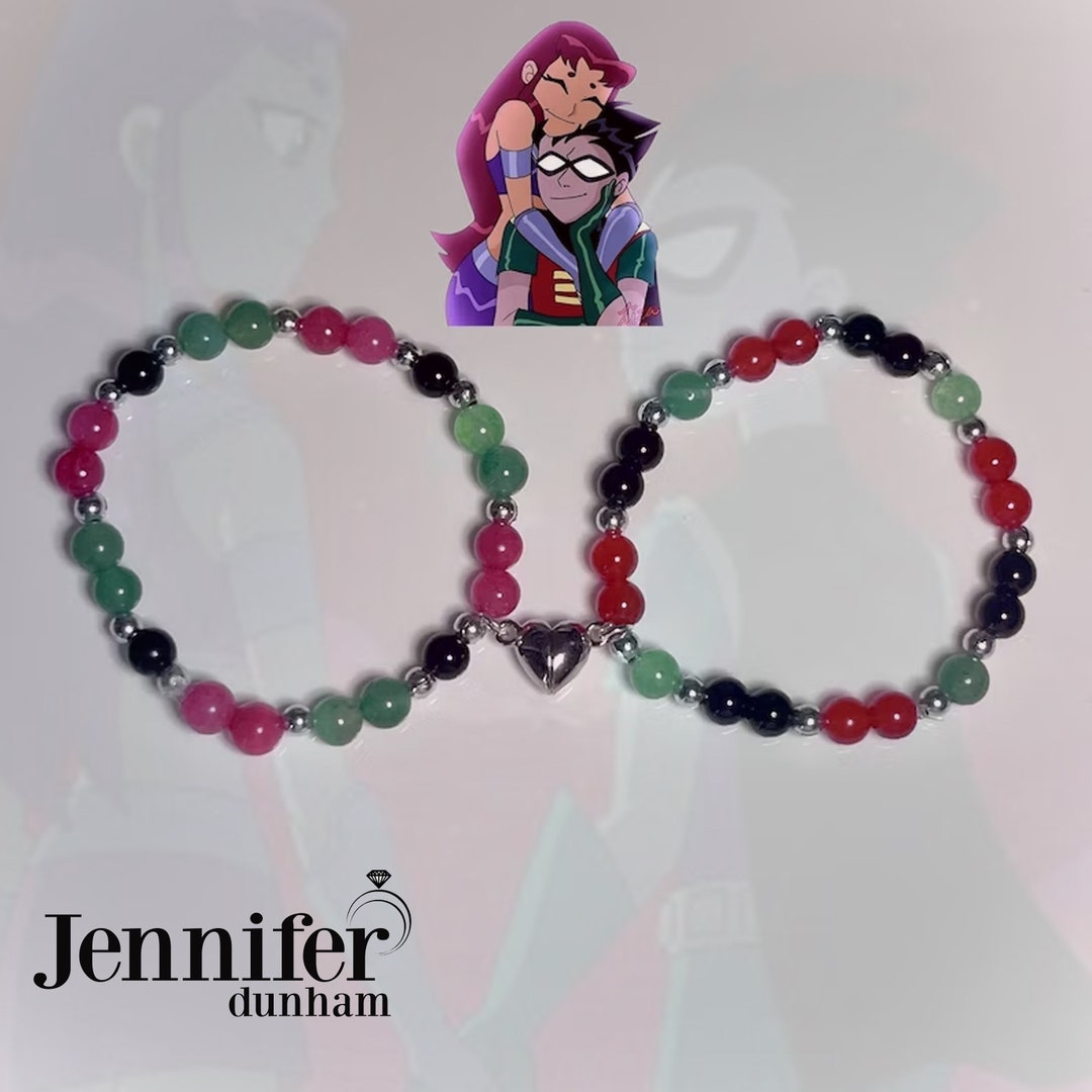 Starfire and Robin Teen Titans Matching Beaded Bracelets Pair - Etsy