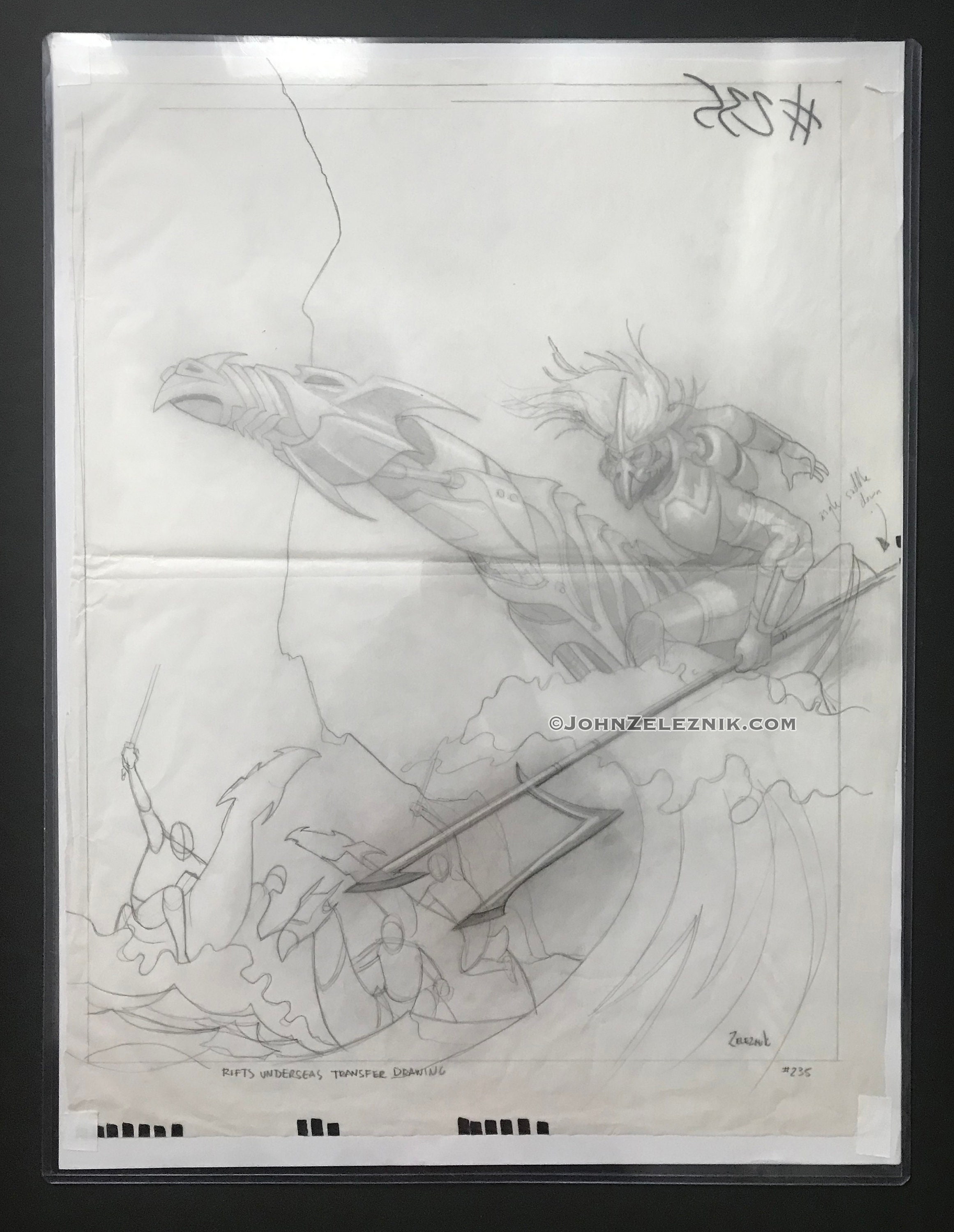 RIFTS “underseas” Transfer Drawing Signed & Hand-embellished, Zeleznik ...