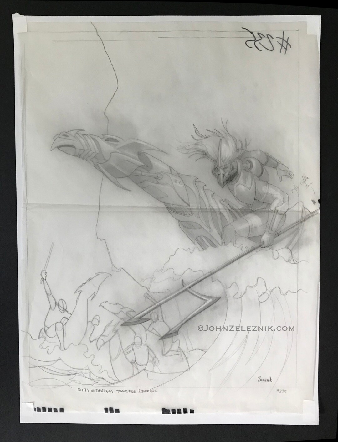RIFTS “underseas” Transfer Drawing Signed & Hand-embellished, Zeleznik ...