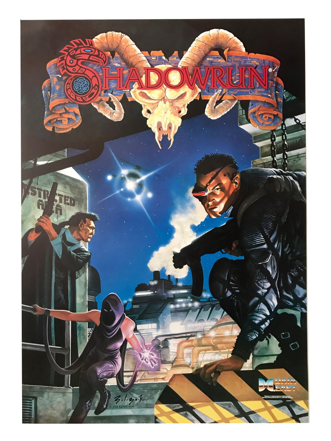 Shadowrun Data East Video Game Promotional Poster, Cyberpunk ...