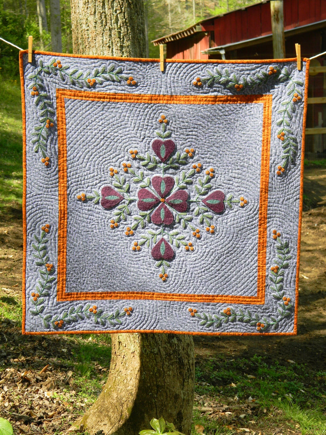 Heart Song Wool Applique Pattern - Etsy