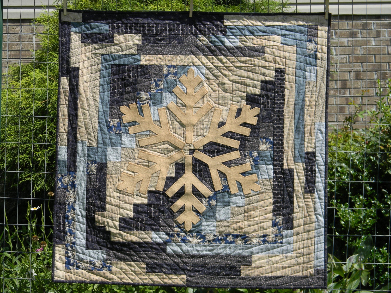 Snowflake-Wool Applique Quilt Pattern | Etsy