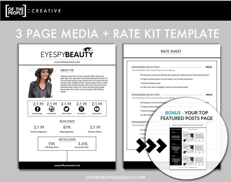3-page Media Kit Template Press Kit for Bloggers & Influencers Rate ... 3-page Media Kit Template Press Kit for Bloggers & Influencers Rate ...