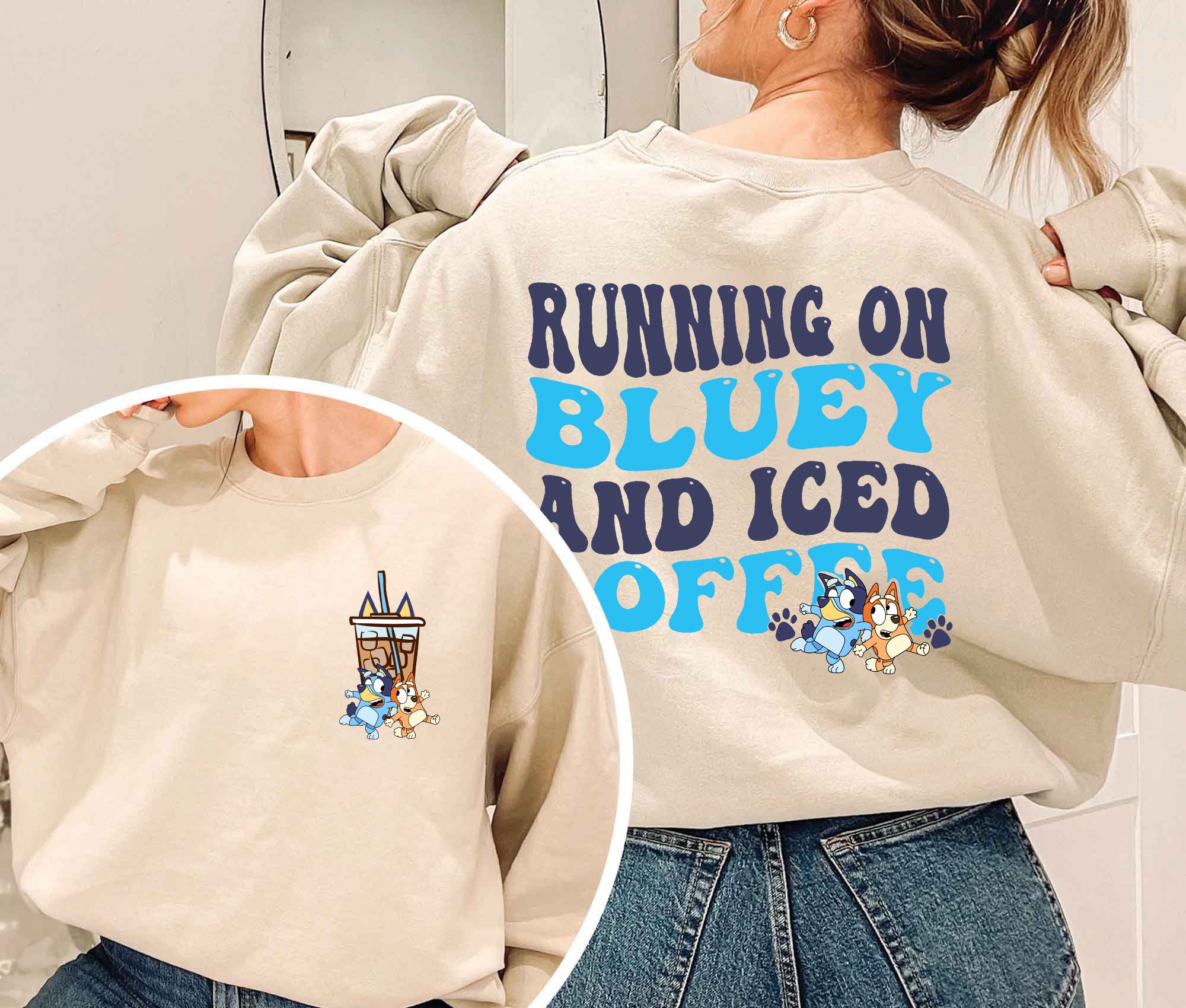 Bluey PNG, Running on Bluey and No Naps PNG Digital Download, Running ...