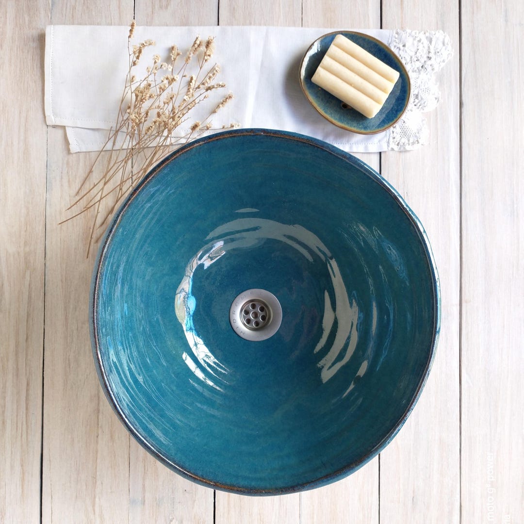 Thai Turquoise Sink. Intense Color. Handmade. A Unique Piece for Your ...