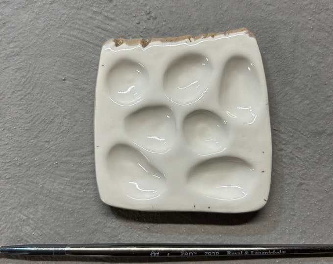 Ceramic Paint Palette, Handmade Paint Palette, White Line - Etsy
