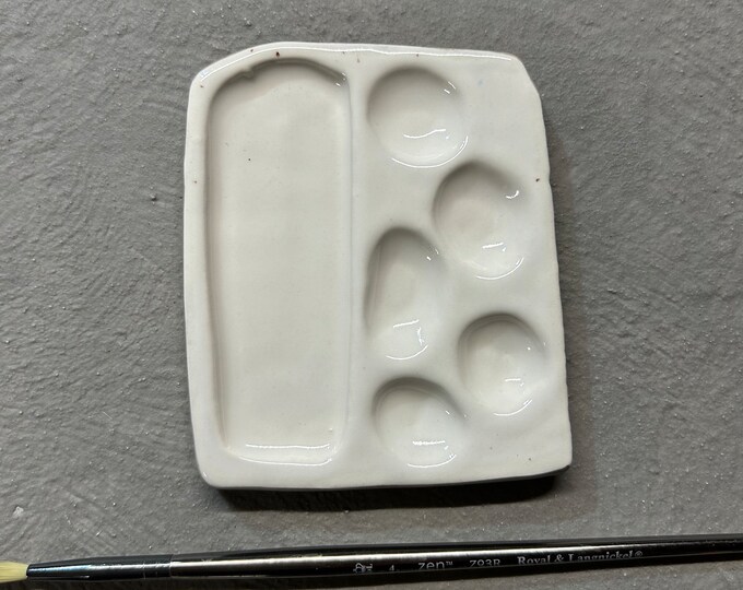 Ceramic Paint Palette, Handmade Paint Palette, White Line - Etsy