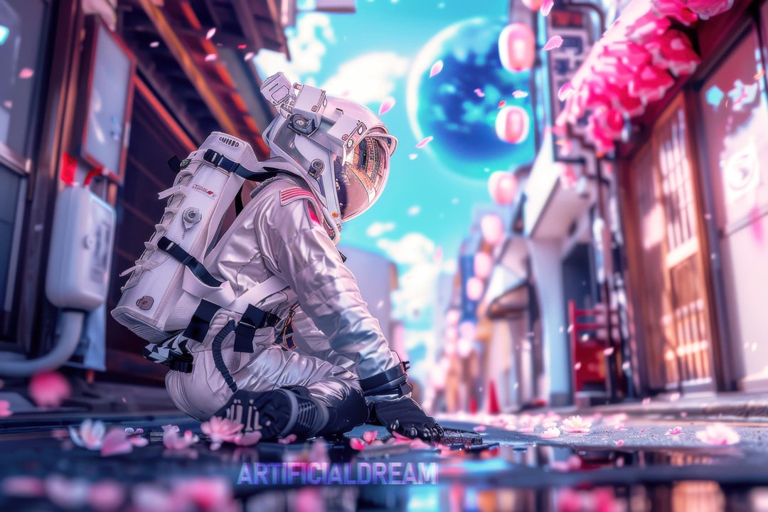 Spacepunk Poster | Glossy Prints | 5 Sizes | Fantasy Space Wall Art ...